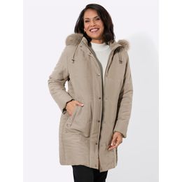Casual Looks Damen Steppjacke, beige, Gr. 36, unifarben, 100% Polyester, Fellimitat:100% Polyester, Wattierung:100% Polyester, &Auml;rmelfutter:100%