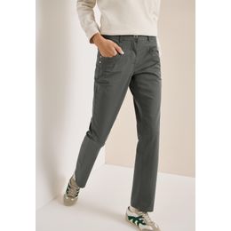 Cecil Damen Culotte, grau, Gr. 34, unifarben, Web, 96% Baumwolle, 4% Elasthan, Hosen, High Waist