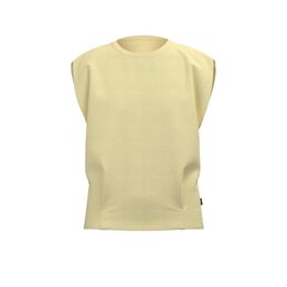 TRIGEMA Damen T-Shirt "TRIGEMA T Shirt mit modischen Falten", gelb, Basic, Gr. S, Single Jersey, 100% Baumwolle, Shirts