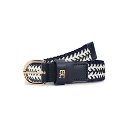 Tommy Hilfiger G&uuml;rtel 'Essential TH Monogram Braided Elastic' Damen Gr&ouml;&szlig;e 75 navy / offwhite