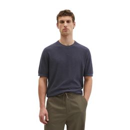 Marc O'Polo MARC O'POLO Herren Rundhalspullover "aus Bio-Baumwolle und Leinen", blau, Gr. XL, unifarben, Obermaterial: 90% Baumwolle, 10% Leinen, Pullover