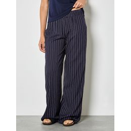 Apricot Damen Leinenhose "Breite Hose aus Leinenmischung", blau, Gr. 38, Strick, Obermaterial: 87% Viskose CV. 11% Leinen LI. 2% sonstige Fasern AF.,