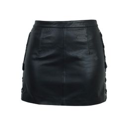 RICANO Damen Minirock "Lederrock RK-05 Skirt", schwarz, Gr. L, Obermaterial: 100% Lammnappaleder LANA., R&ouml;cke, Handgefertigt aus echtem Leder