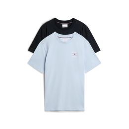 Tommy Hilfiger Herren T-Shirt "2 PACK CHEST GRAPHIC REG TEES", blau, Gr. M, Jersey, Obermaterial: 100% Baumwolle, Shirts