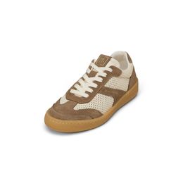 Marc O'Polo MARC O'POLO Damen Sneaker "aus edlem Rindleder mit H&auml;keleins&auml;tzen", Gr. 36, braun, Obermaterial: 50% Leder, 25% Baumwolle, 25% Polyester, unifarben,