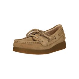 Clarks Damen Schn&uuml;rschuh "Wallabee EVO Sea", Gr. 39,5, beige, Schuhe, mit Krepp-Effekt an der Sohle