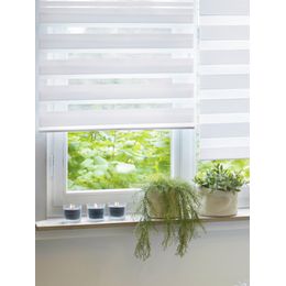Doppelrollo Gardinia, B:120cm H:160cm, wei&szlig;, Polyester, Rollos, "mit Aluminiumkassette", Hochwertige Optik und Staubschutz