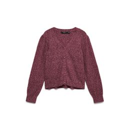 V&eacute;ro Moda VERO MODA Damen Strickjacke "VMDOFFY LS V-NECK CARDIGAN NOOS", rot, Gr. M, meliert, Strick, Obermaterial: 94% Polyester, 3% Elasthan, 3% Nylon,