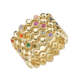 Damen Silberring "farbige Ziersteine, Silber 925", 56, Silber 925 (Sterlingsilber), bunt, Giorgio Martello MILANO, Silber 925 (Sterlingsilber),