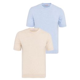 T-Shirt Basic-Strick-T-Shirt, 2Er-Pack