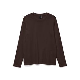 V&eacute;ro Moda VERO MODA Damen Langarmshirt "VMPAULINA LS T-SHIRT GA JRS NOOS", braun, Gr. XL, unifarben, Jersey, Obermaterial: 100% Baumwolle, Shirts, Baumwolle,