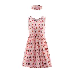happy girls M&auml;dchen Sommerkleid "M&auml;dchenkleid", rosa, Gr. 104, Stoff, 100% Baumwolle, Kleider