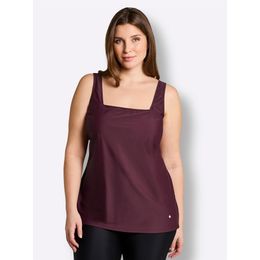 sheego Damen Tankini-Top, lila, Gr. 56, Elasthan, Polyamid, Bikini-Oberteile