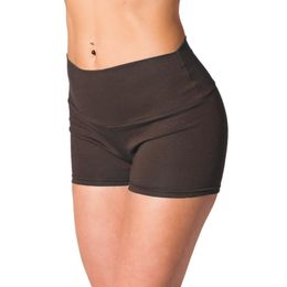 ALKATO Damen Hotpants "Shorts Alkato Damen Sport Shorts mit Hohem Bund", braun, Gr. 36, Obermaterial: 95% Baumwolle CO. 5% Elasthan EL., Hosen
