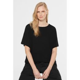Damen Rundhalspullover, schwarz, Gr. XS, SENSES.THE LABEL, Strukturmuster, Strick, Material: 83% Polyester, 13% Baumwolle, 4% Elasthan, Pullover, mit
