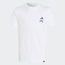 Jungen T-Shirt "J GAME T 2", wei&szlig;, Gr. 164, adidas Sportswear, Obermaterial: 100% Baumwolle, Shirts, f&uuml;r Kinder, mit Rundhalsausschnitt, aus Baumwolle