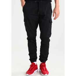 INDICODE Herren Cargohose "Lakeland", schwarz, Gr. L, unifarben, Web, Obermaterial: 98% Baumwolle, 2% Elasthan, Hosen, mit Kordelzug