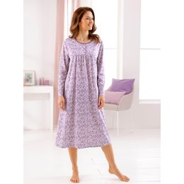 w&auml;schepur W&Auml;SCHEPUR Damen Nachthemd "Nachthemd", Gr. 36, lila, 100% Baumwolle, bedruckt, gebl&uuml;mt, gemustert, mehrfarbig, Kleider
