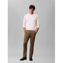 Calvin Klein Herren Chinohose "SLM CTTN STRTCH CHN", braun, Gr. 36, Web, Obermaterial: 90% Baumwolle, 8% Elastomultiester, 2% Elasthan, Hosen, Mit