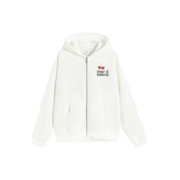 Cool Club Sweatjacke M&auml;dchen Gr&ouml;&szlig;e 140 kirschrot / schwarz / wei&szlig;