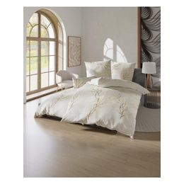 Bettw&auml;sche Biberna, beige, Renforc&eacute;, 100% Baumwolle, Bettw&auml;sche