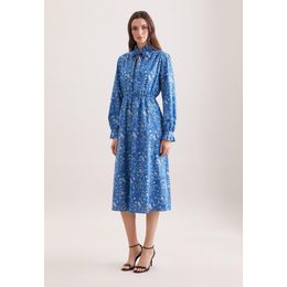 Seidensticker Damen Sommerkleid, blau, Gr. 34, bedruckt, 100% Baumwolle, Kleider, 1/1 Stehkragen Druck