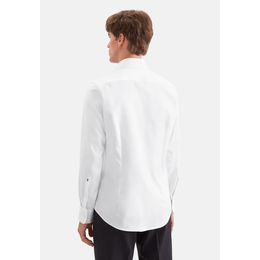 Seidensticker Herren Businesshemd "Schwarze Rose"wei&szlig;, Gr. 43, Strukturmuster, 100% Baumwolle, Hemden, Slim 1/1 Extra lang Kentkragen Struktur