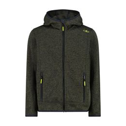 CMP Jungen Strickfleecejacke "KID JACKET FIXED HOOD", gr&uuml;n, Gr. 116, Strick, Obermaterial: 100% Polyester, Jacken, wasserabweisend, windabweisend,