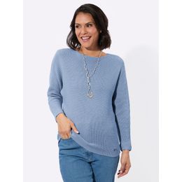 Casual Looks Damen Strickpullover "Pullover", blau, Gr. 36, unifarben, 50% Baumwolle, 50% Polyacryl, Pullover