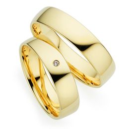 Phoenix PH&Ouml;NIX Damen Trauring "Schmuck Partnerring Ehering Verlobungsring Freundschaftsring", 51, 0,01 SI = kleine Einschl&uuml;sse mit Brillant, Silber 925