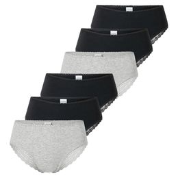 Schiesser Slip Damen Gr&ouml;&szlig;e XXL graumeliert / schwarz