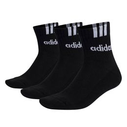 adidas Performance Socken '3-Stripes Linear Half-Crew Cushioned 3 Pairs' Herren Gr&ouml;&szlig;e 34/36 schwarz / wei&szlig;