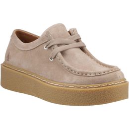 Hush Puppies Bridie Wildleder Damenschuhe Mokassins in Taupe