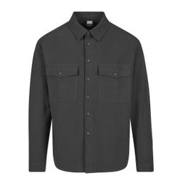 Urban Classics Herren Langarmhemd "Urban Classics Herren Basic Crepe Shirt", grau, Gr. L, unifarben, 100% Baumwolle, Hemden