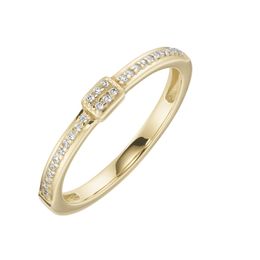 Luigi Merano Damen Goldring "mit Zirkonia, Gold 375", 54, Gelbgold 375, gold, Gelbgold 375, Fingerringe