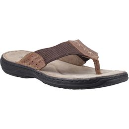 Hush Puppies Alan Zehentrenner Leder Herren Tan Flip-Flops