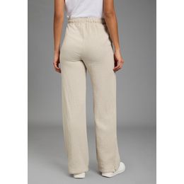 Kangaroos Damen Palazzohosesteingrau, Gr. 46, Web, Obermaterial: 100% Baumwolle, Hosen, weite Musselinhose, Bindeband am Bund, mit Schlitzen am