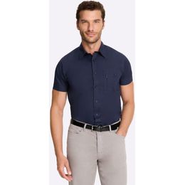 Marco Donati Herren Kurzarmhemd, blau, Gr. 41, unifarben, 68% Baumwolle, 29% Polyamid, 3% Elasthan, Hemden