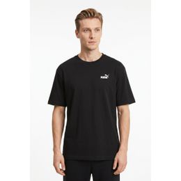 Puma Herren T-Shirt "ESS RELAXED SMALL NO. 1 LOGO TEE", schwarz, Gr. L, unifarben, Jersey, Obermaterial: 100% Baumwolle, Shirts, Kurzarm, sportlicher