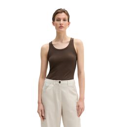 Marc O'Polo MARC O'POLO Damen T-Shirt "aus Bio-Baumwoll-Modal-Jersey", braun, Gr. XL, unifarben, Obermaterial: 50% Modal, 50% Baumwolle, Shirts
