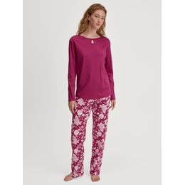 Calida Damen Schlafanzug "Sweet Dreams", Gr. XL, pink, Interlock, Obermaterial: 100% Baumwolle, Homewear-Sets, lockere Passform, Rundhals,