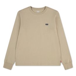 LEVI'S KIDS Jungen Langarmshirt "LVB LS GRAPHIC TEE SHIRT", beige, Gr. 12, Single Jersey, Obermaterial: 100% Baumwolle, Shirts, mit Logo Stickerei