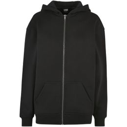 Urban Classics Damen Sweatjacke "Urban Classics Damen Ladies Oversized Zip Hoody", schwarz, Gr. S, unifarben, 65% Baumwolle, 35% Polyester,