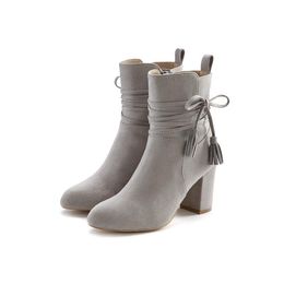 Lascana Stiefelette 'High-Heel-Stiefelette, Ankle Boots, Stiefel,' grau Gr. 38 f&uuml;r Damen