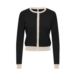 Only Strickjacke 'ONLMira' Damen Gr&ouml;&szlig;e XXL hellbeige / schwarz Sommerjacke