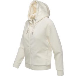 Ragwear Damen Sweatjacke "Corduly Cordy"beige, Gr. XS, Material: 76% Baumwolle, 20% Polyester, 4% Elasthan, Sweatjacken, Freizeitjacke Zip-Hoodie aus