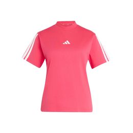 adidas Sportswear Funktionsshirt 'ESSENTIALS 3-STRIPES BOYFRIEND' Damen Gr&ouml;&szlig;e M neonpink / wei&szlig;