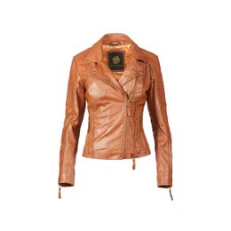 Apple of Eden Damen Lederjacke "Apple of Eden Lederjacke AOE-114", braun, Gr. 46, uni, Obermaterial: 100% Lammleder LEL. Futter: 100% Polyester PES.