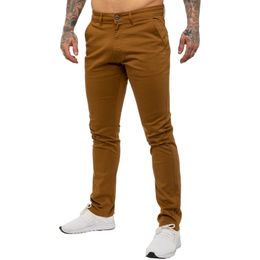 Enzo | Herren Slim Fit Stretch Chino Jeans - Braun