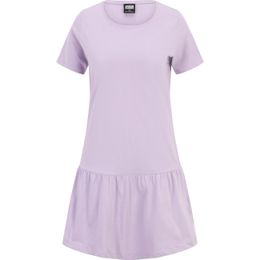 Urban Classics Damen A-Linien-Kleid "Urban Classics Damen Ladies Valance Tee Dress", lila, Gr. L, unifarben, 100% Baumwolle, Kleider